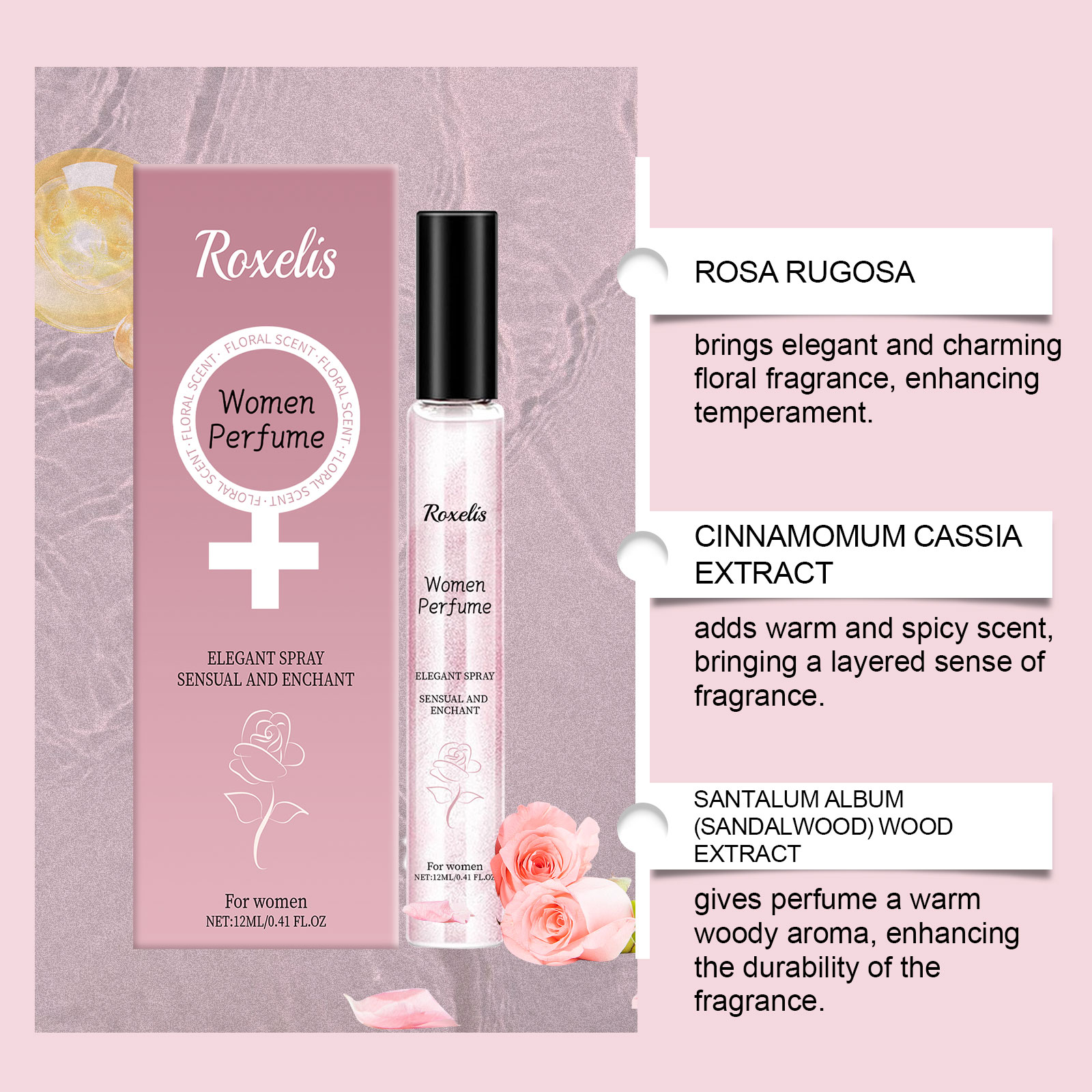 Roxelis Desert Rose Floral Eau De Toilette Langdurige subtiele geur ...